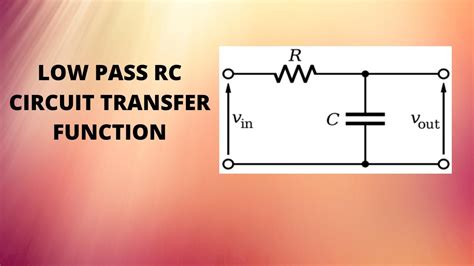 Low Pass Rc Circuit Transfer Function Youtube