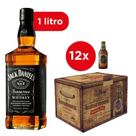 Jack Daniels Old N7 1 Litro 12x Cerveza Kunstmann Torobayo 330cc