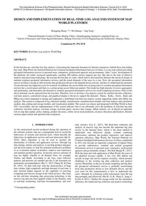 Pdf Design And Implementation Of Real Time Log Analysis System Of Map World Platform