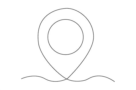 Premium Vector Continuous One Line Google Map Point And Location Outline Vector Art Illustration
