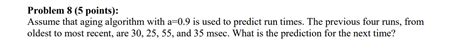 solved problem 8 5 points assume that aging algorithm