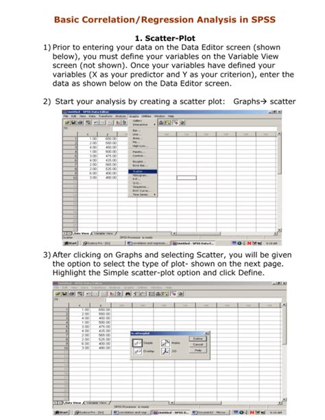 basic correlation regression analysis in spss