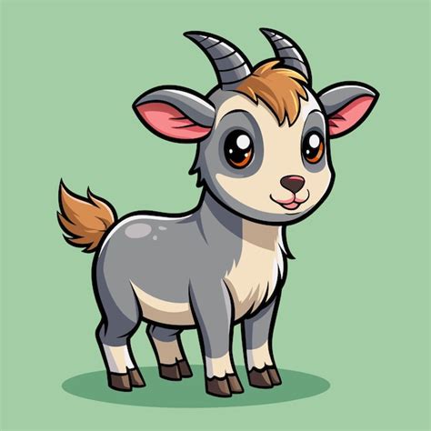 Un Dibujo De Dibujos Animados De Una Cabra Con Cuernos Y Cuernos