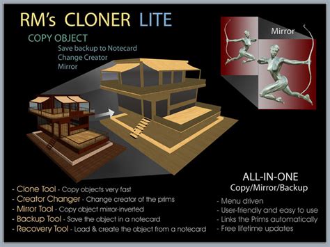 second life marketplace rm s cloner lite copy mirror backup