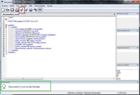cómo validar documentos xml dtds y schema con xml copy editor