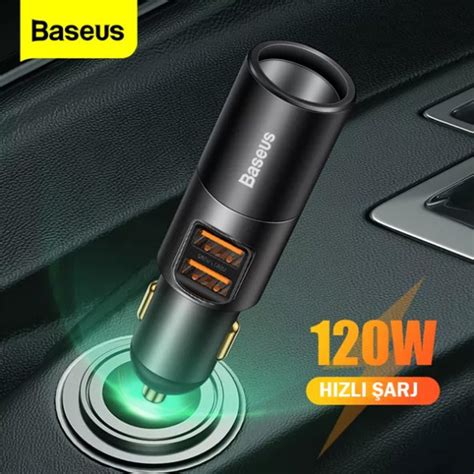 BASEUS 120W Hızlı Şarj Araç Şarj Cihazı Ve Ara - PttAVM