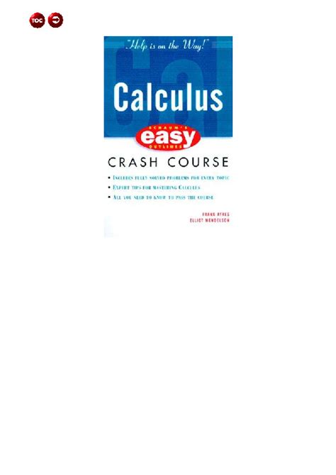 Calculus Crash Course Pdfepub Version Downloadable Download Feetlux