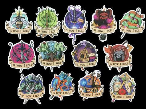 How I Roll Class Full Set Rpg 6 Vinyl Sticker Vinyl Sticker Dnd Art