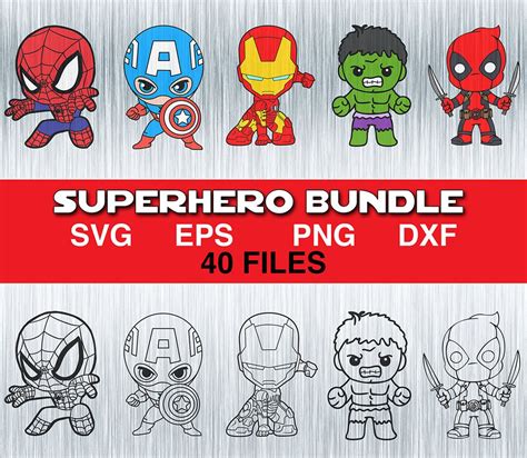 Superhero Bundle Svg For Cricut Bundle Layered Svg Digital File Png