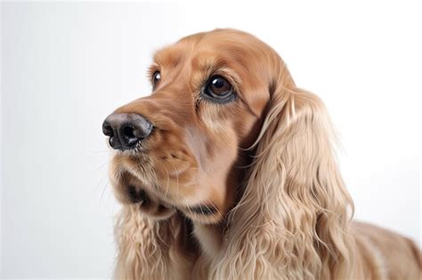 Premium Ai Image Cocker Spaniel Dog On White Background Generative Ai