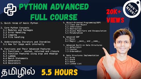 Pycodedigi On Linkedin Python Advanced Full Course In Tamil Full Course Pythonadvanced In