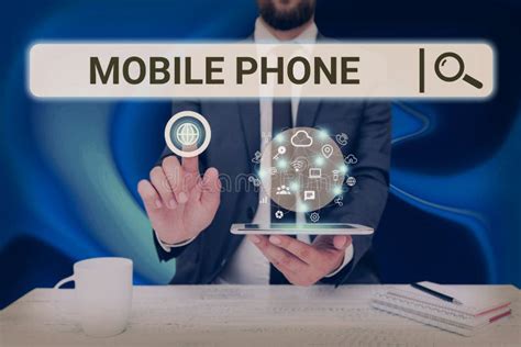 Text Sign Showing Mobile Phone Business Idea A Handheld Device Used To Send Receive Calls And