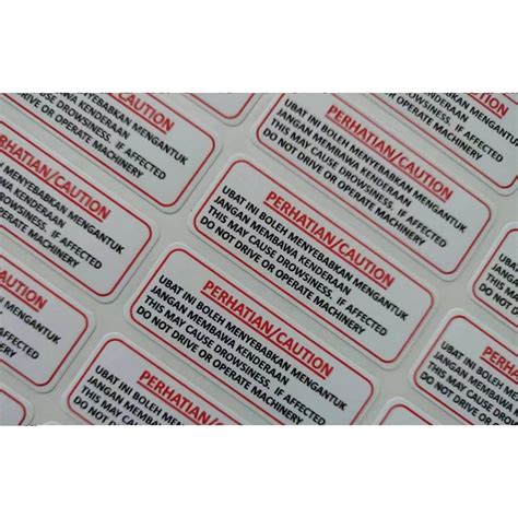 Label For Perhatian Caution Word Mengantuk Cause Drowsiness Warning