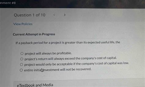 Solved Nment 8 Question 1 Of 10 View Policies Current Attempt In