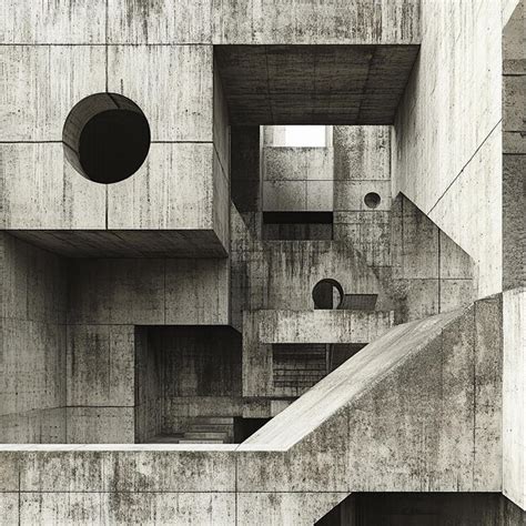 Un Edificio De Concreto Con Una Gran Estructura De Hormigón Que Tiene Un Agujero En él Imagen