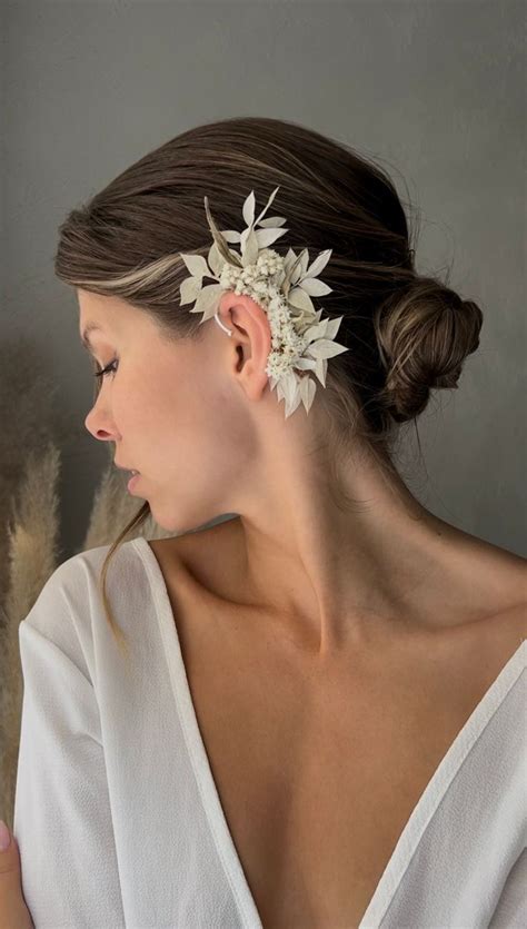 Flowers Ear Cuff Earrings Dried Flower Hair Pins Flower Ear Climber