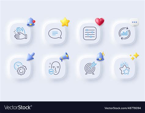 Update Data Uv Protection And Chat Line Icons Vector Image