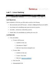 CYT130 Lab7 Abhishek Nair 147892210 Docx Lab 7 Linux Hacking NAME