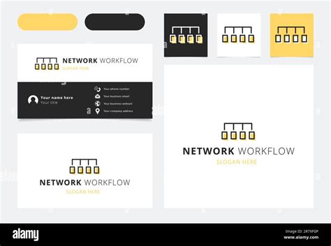 Network Workflow Logo Design With Editable Slogan Branding Book And