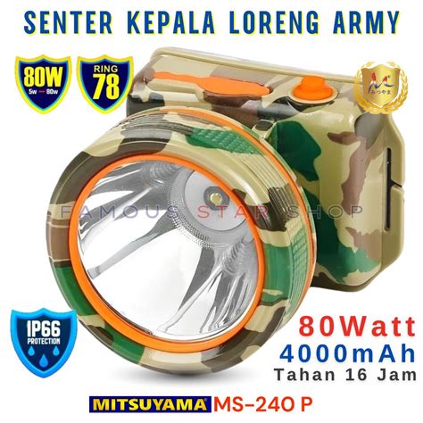 Jual Senter Kepala Head Lamp Mitsuyama MS 240 P 100 Watt Cahaya Putih