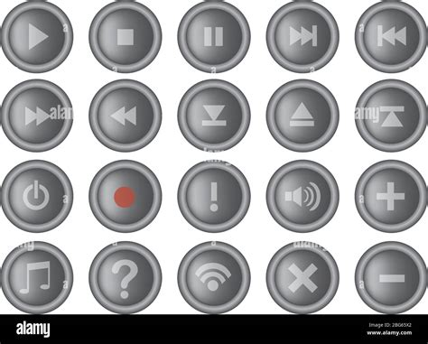 Round User Interface Buttons For Internet Electronics And Computers 3d Button Design In Vector