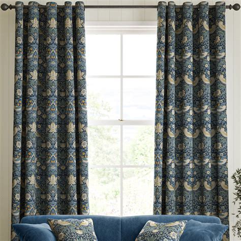 William Morris Woad Strawberry Thief Made To Measure Curtain Terrys