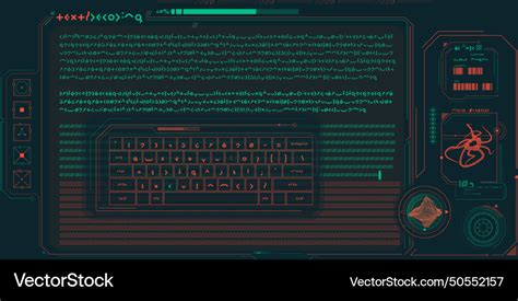 Futuristic Hud Interface For Processing Server Vector Image
