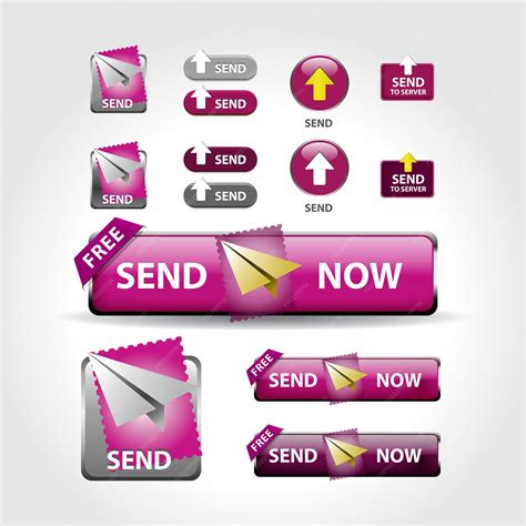 Premium Vector Send Button Design Set
