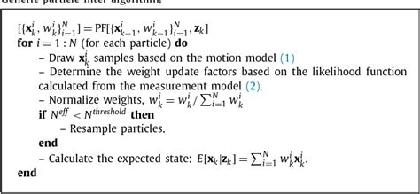 Table 1 From Overview Of Bayesian Sequential Monte Carlo Methods For Group And Extended Object