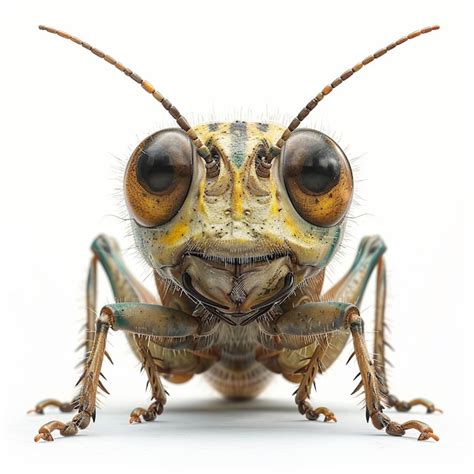 Closeup Grasshopper Photo With Textured Body Delicate Legs Premium Ai