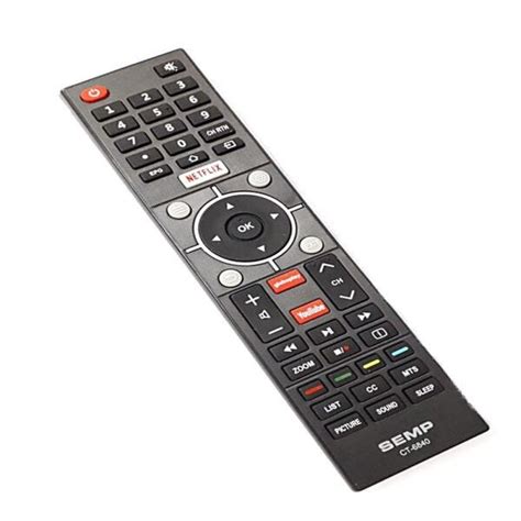 Controle Remoto TV Semp Ct 6840 Original Tecla Youtube Netflix Globoplay Controle Remoto