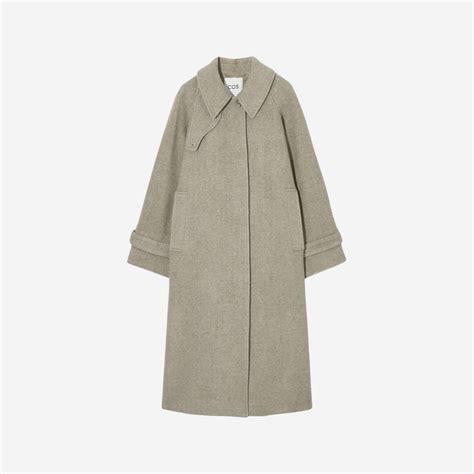 W 코스 오버사이즈 라운디드 울 코트 베이지 멜란지 Cos Kream