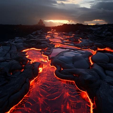 Molten Carnival Glass Lava Premium Ai Generated Image