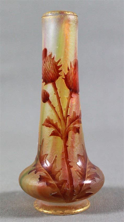 Antique Daum Nancy Thistle Vase Signed With The Cross Daum Nancy Fine Art Auctions Daum