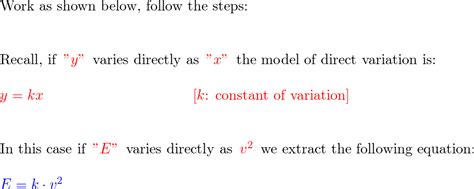 Write A Variation Model Using K As The Constant Of Variation Quizlet