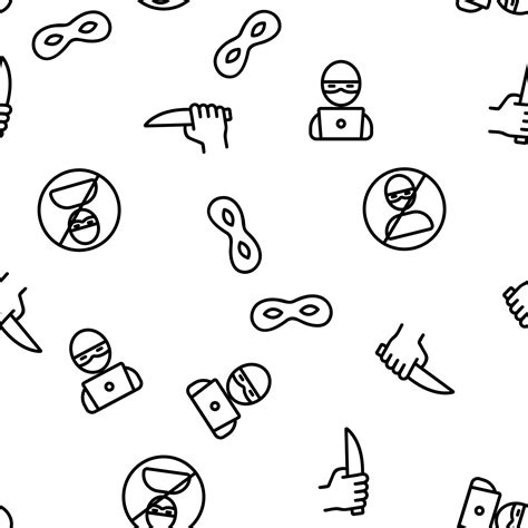 Robber Crime Vector Seamless Pattern 10043093 Vector Art At Vecteezy