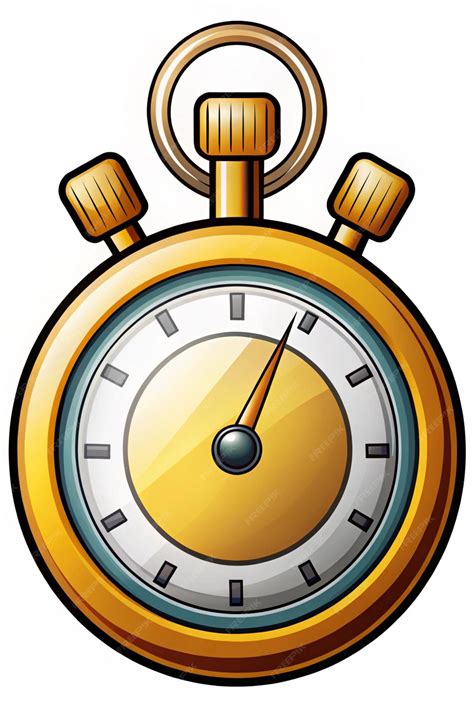 Stopwatch Timer Cartoon Icon With Simple Design Premium Ai Generated