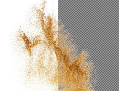 Premium Psd Explosion Metallic Gold Glitter Sparkle Bokeh Isolated