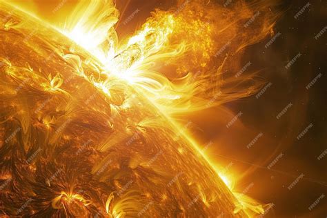 Premium Photo Solar Flares Powerful Eruptions On The Sun39s Surface