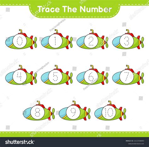 Trace Number Tracing Number Submarine Educational เวกเตอร์สต็อก ปลอดค่าลิขสิทธิ์ 2111558093