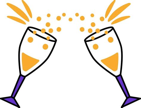 Cheers Drink Glass Icon In Orange And Violet Color 24218981 Vector Art