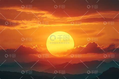 落日ai数字艺术 落日写实风自然风光夕阳太阳云朵山脉插画 Ai图片免费下载png格式4032像素编号71976042 千图网