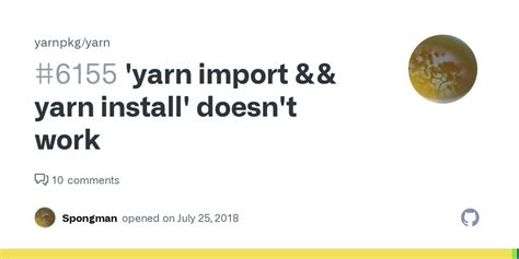 Yarn Import Yarn Install Doesn T Work Issue 6155 Yarnpkg Yarn