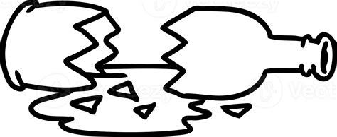 Hand Drawn Line Drawing Doodle Of A Broken Bottle Icon 40836827 Png