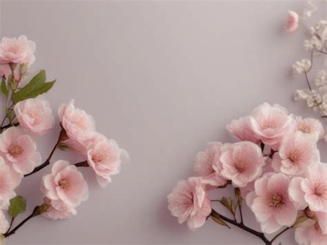 Premium Photo Cherry Blossom Flowers On Neutral Background