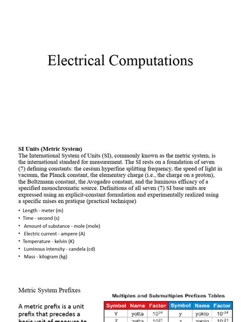 Lecture 6 Electrical Computations And Ohms Law Pdf International