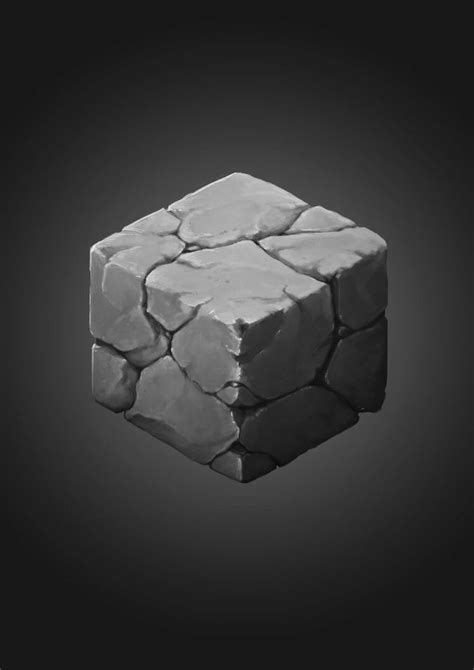 Texture Drawing Cube With Rocks