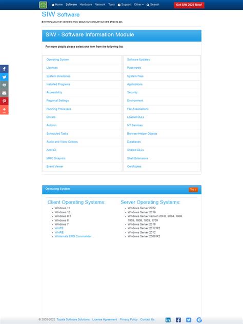 informacion del sistema software siw pdf