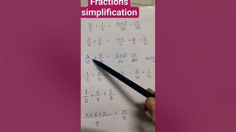 Fractions Simplification Youtube