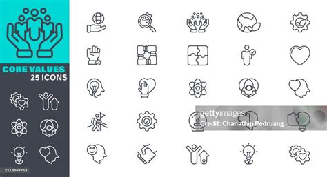 Black And White Core Values Icons Stock Illustration Icon Symbol